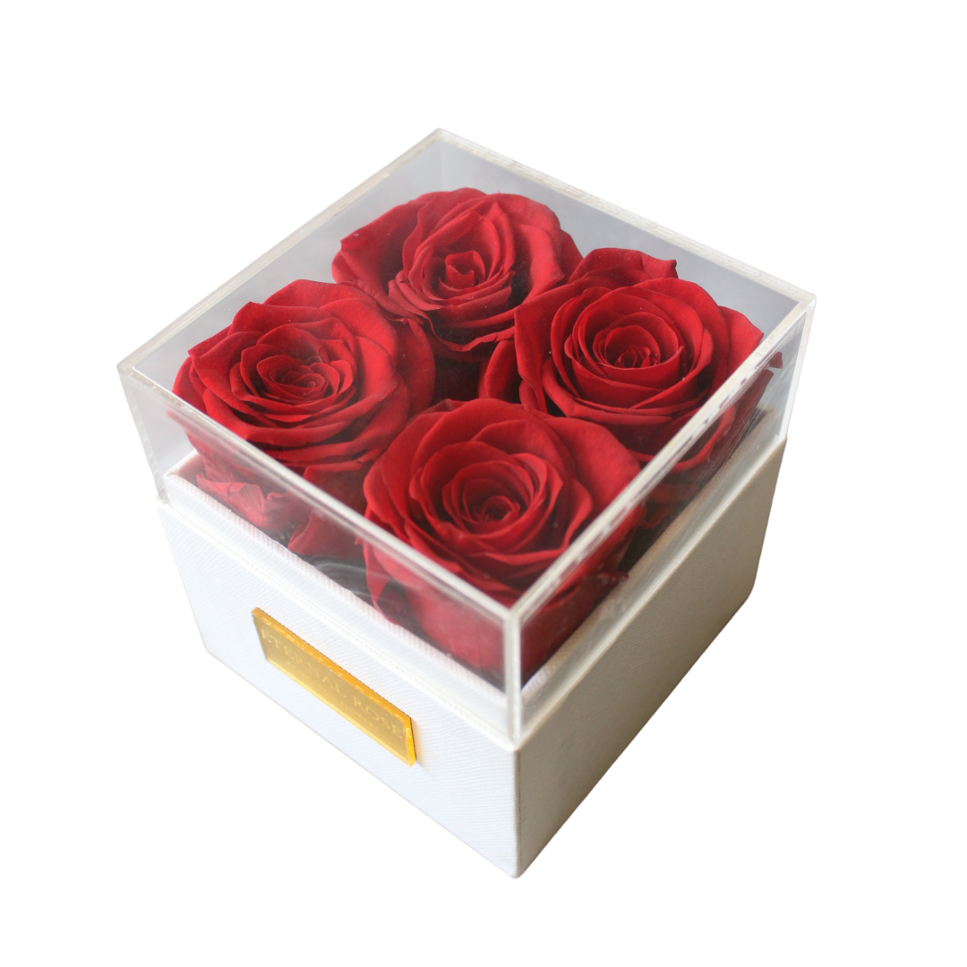 4 Red Roses Eternal flowers Box – maxwellflowers